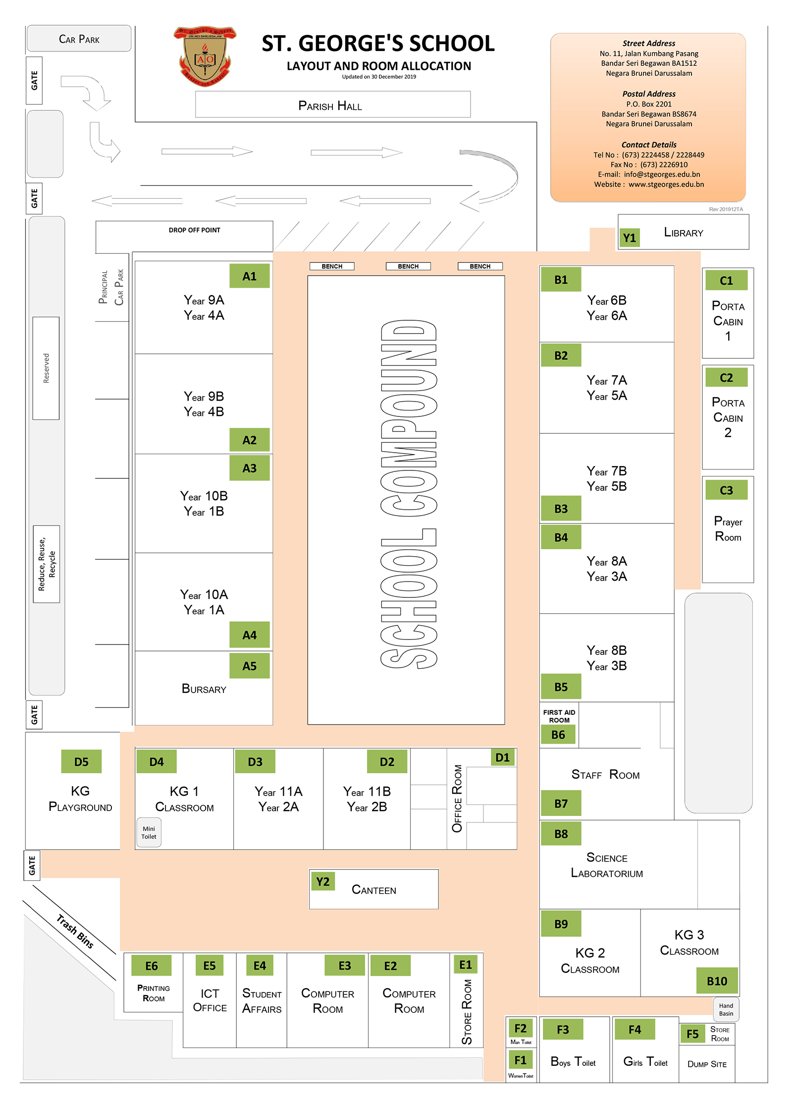 Layout & Room Allocation - St. George's School, Brunei Darussalam